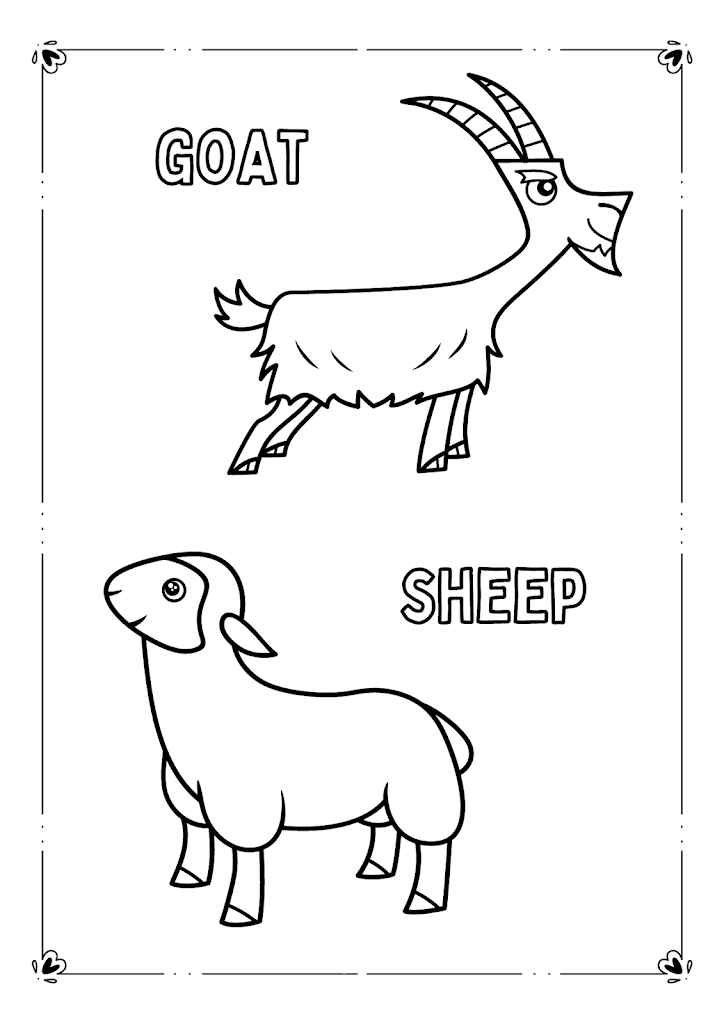 Farm Animal colouring Worksheets
