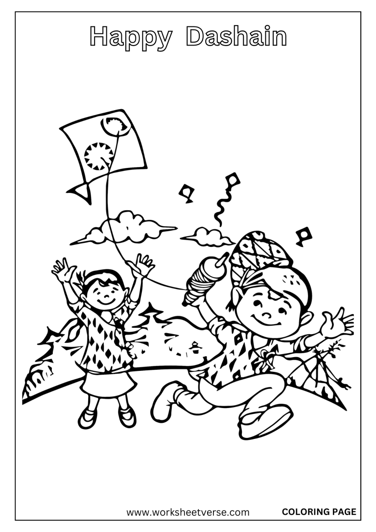 Coloring page of Dashain Festival