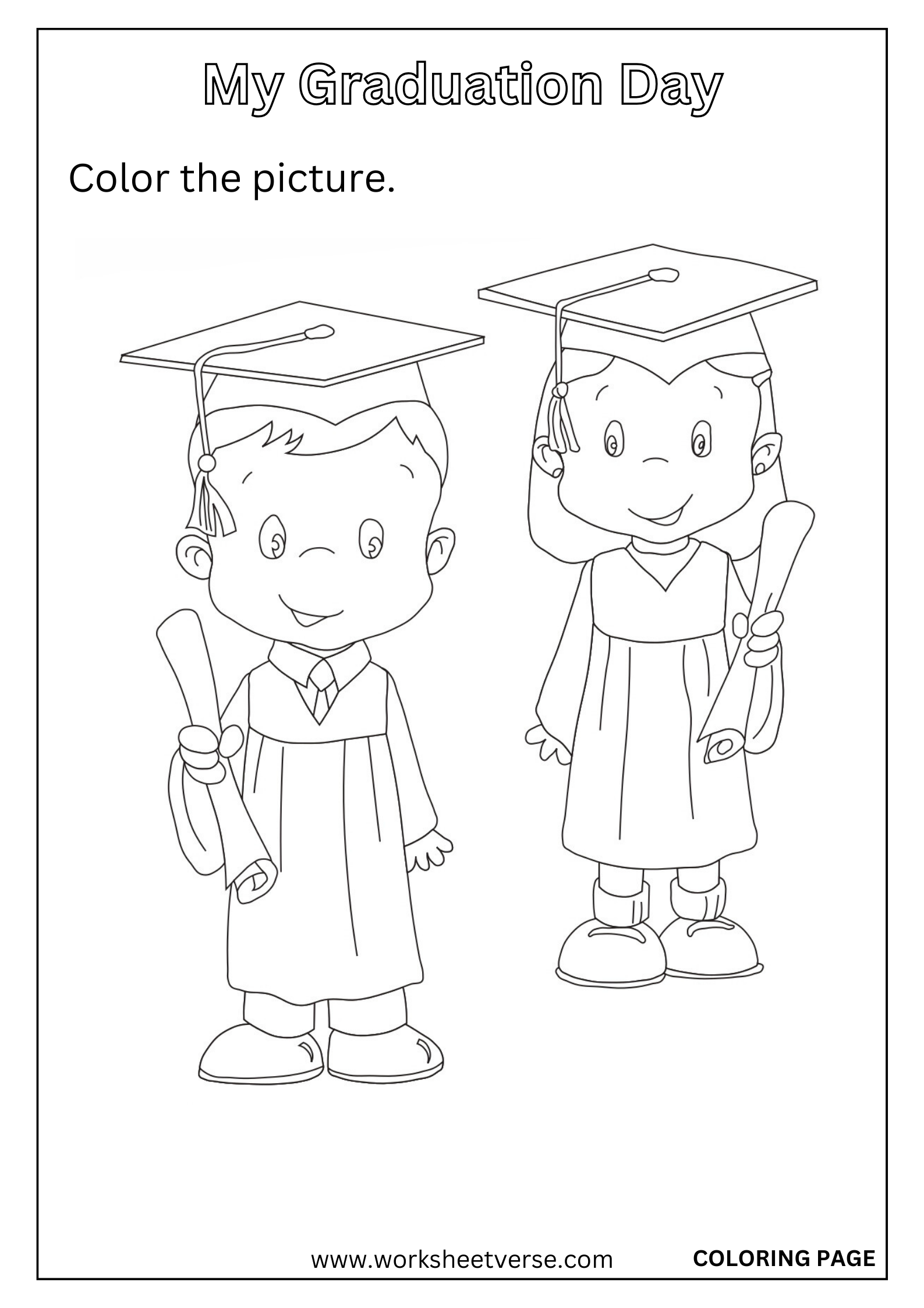 Coloring page of Graduation Day